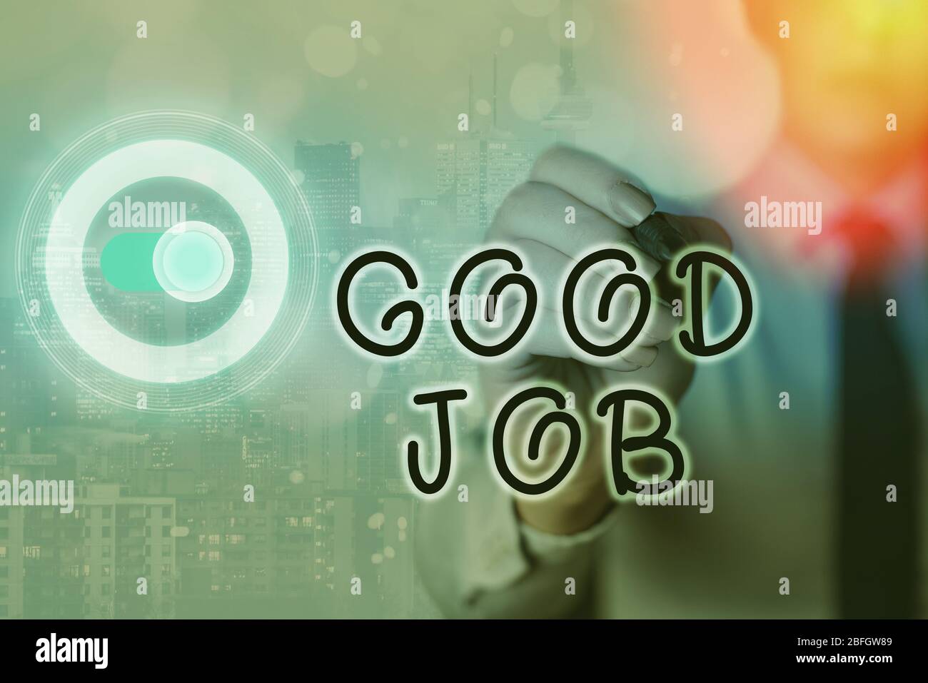 Writing note showing Good Job. Business concept for encourage someone ...