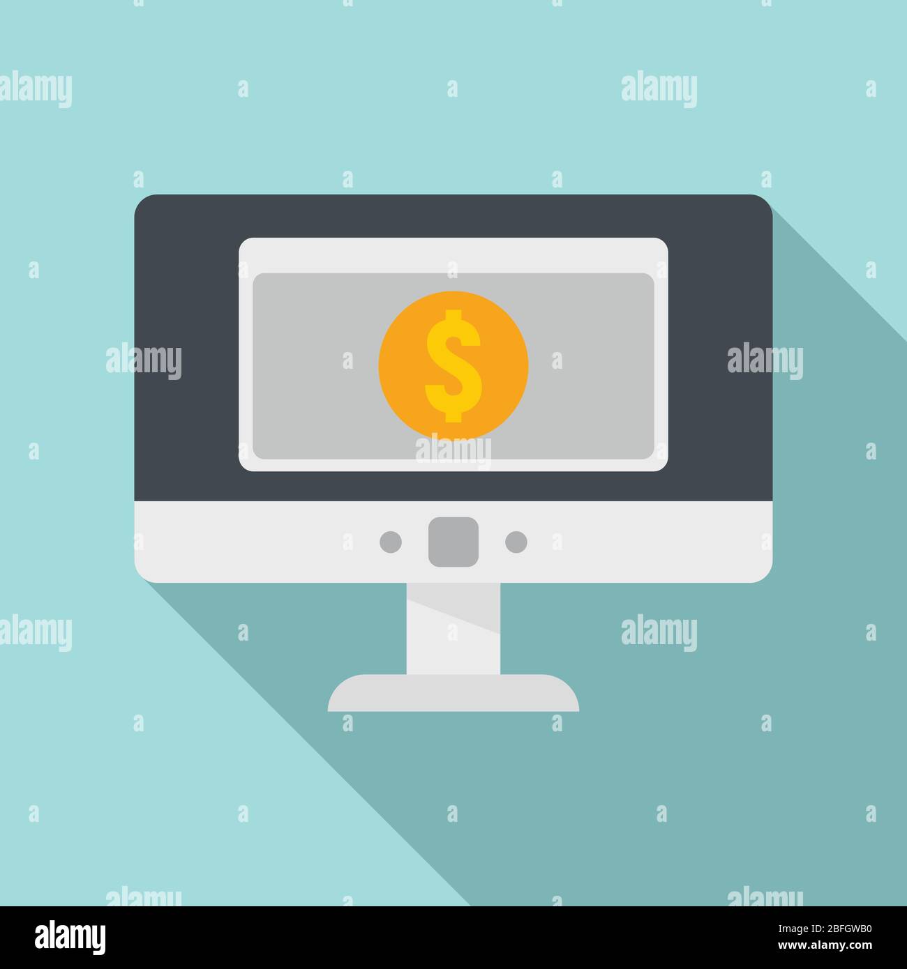 Online money transfer icon. Flat illustration of online money transfer ...