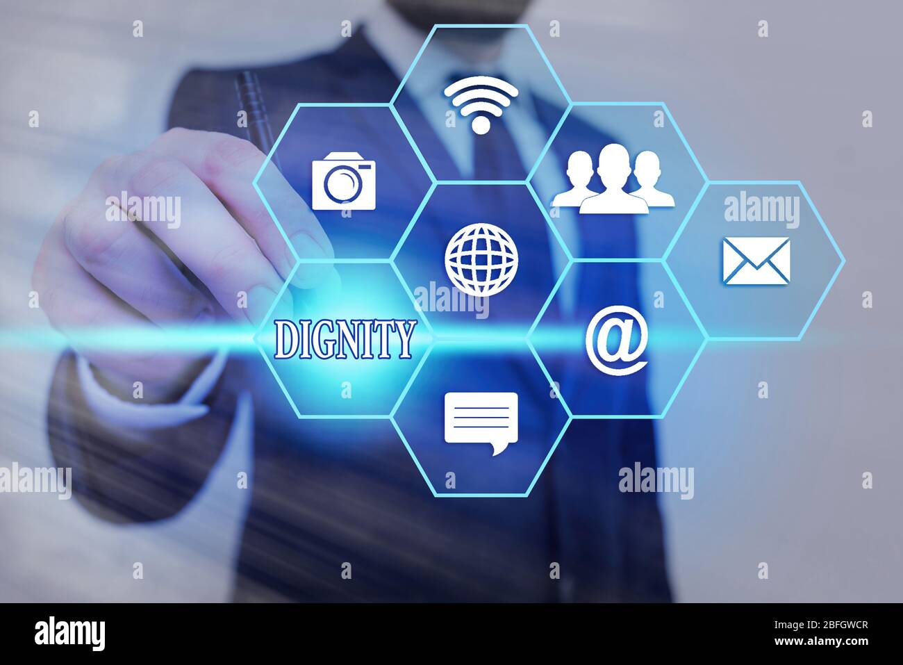 Writing note showing Dignity. Business concept for Quality Being worthy ...