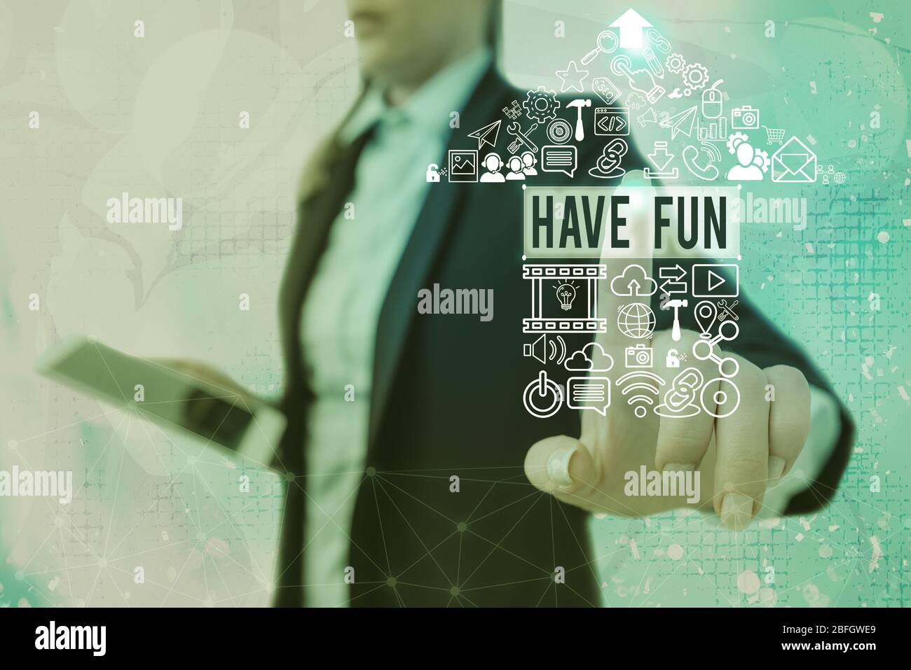 Conceptual hand writing showing Have Fun. Concept meaning wish somebody ...