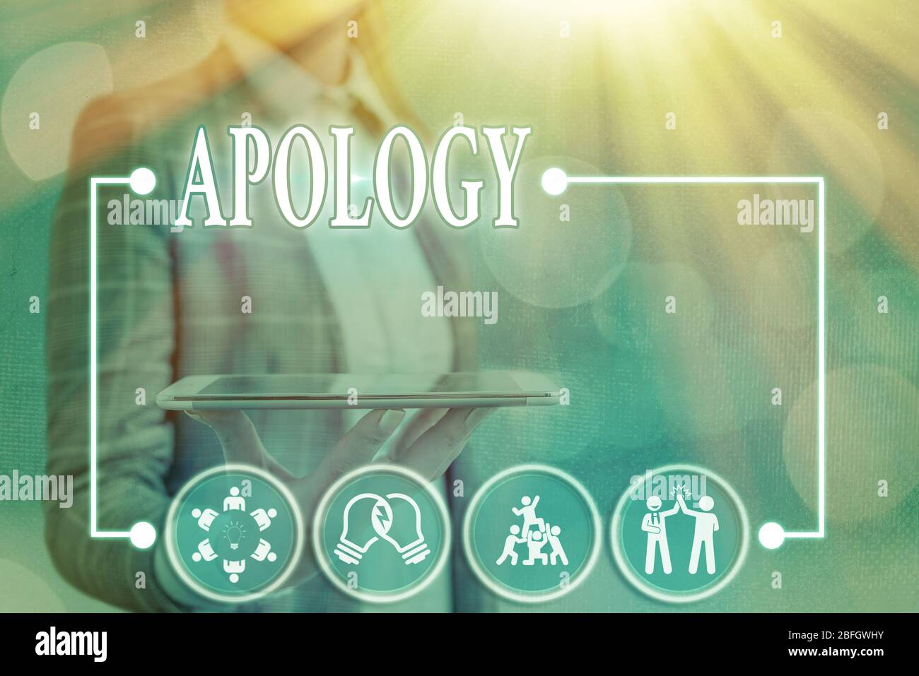 Conceptual hand writing showing Apology. Concept meaning a written or ...