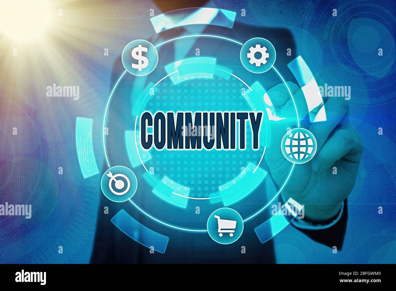 Writing Note Showing Community Business Concept For Group Of Showing With A Common