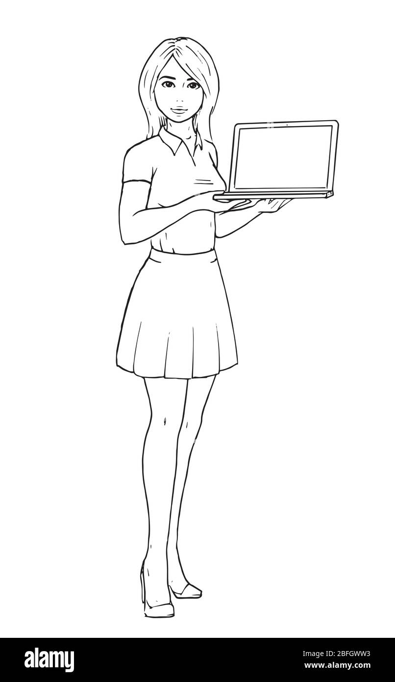 Black pencil skirt Stock Vector Images - Alamy