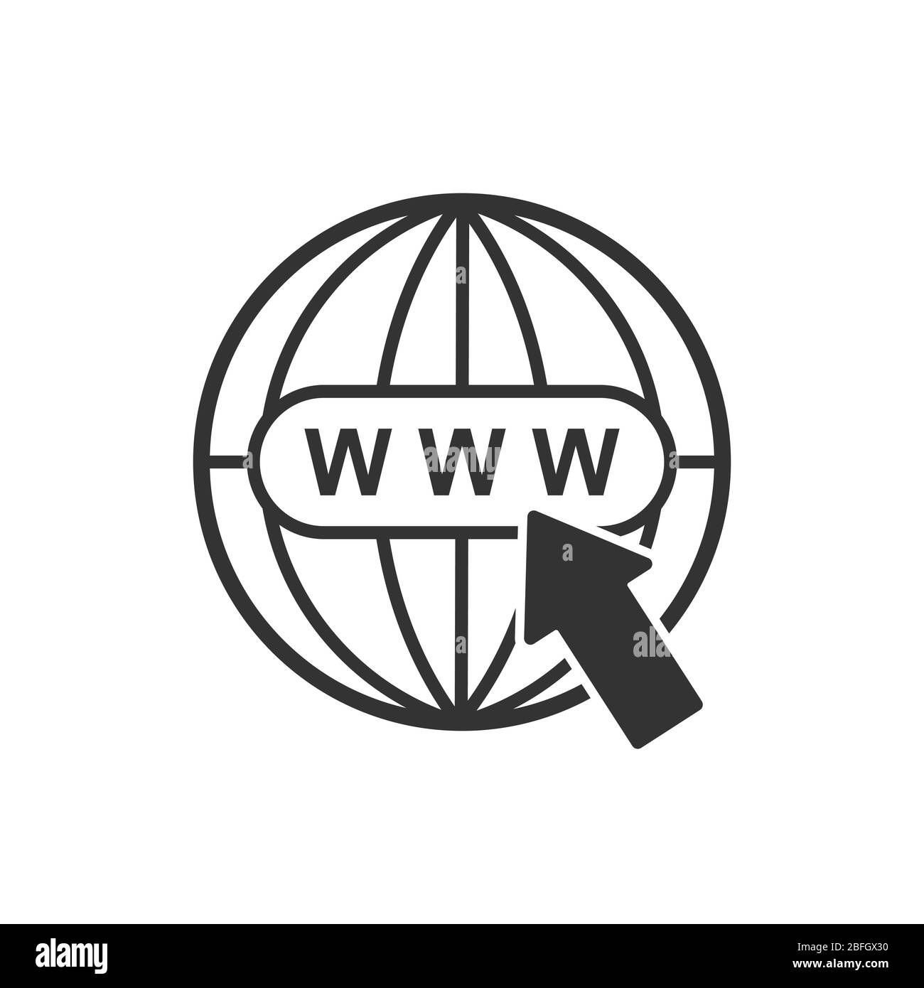 Vector icon of the world wide web connection Sign. Template for the ...
