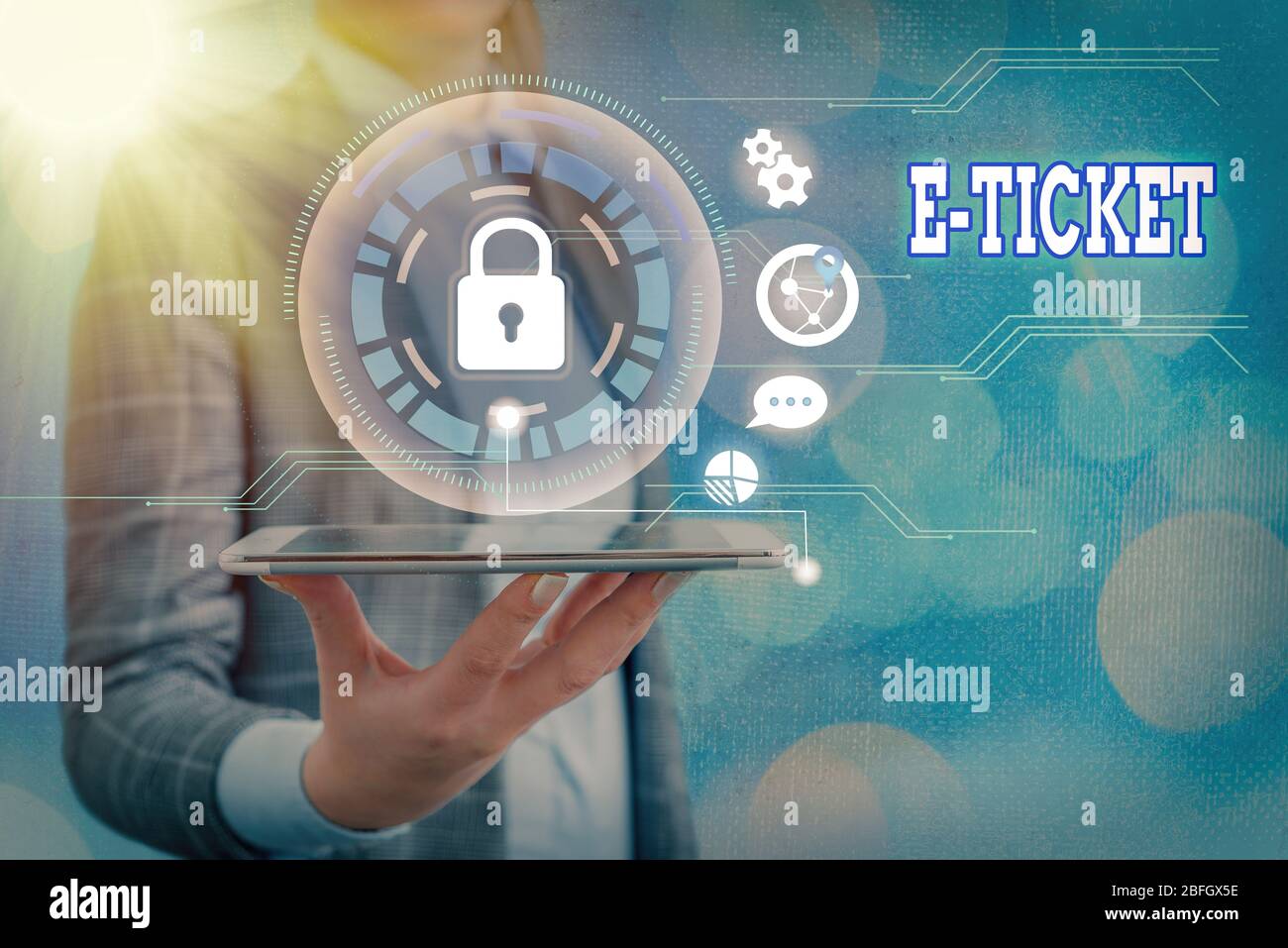 Conceptual hand writing showing E Ticket. Concept meaning Digital ...