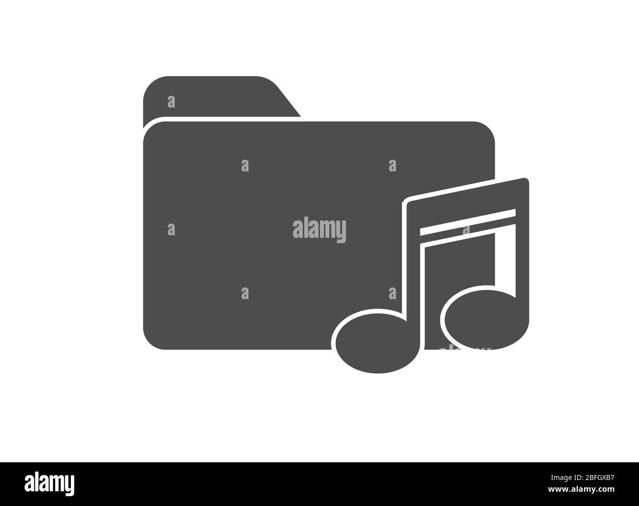Vector icon of the note folder. The music symbol. Stock illustration ...