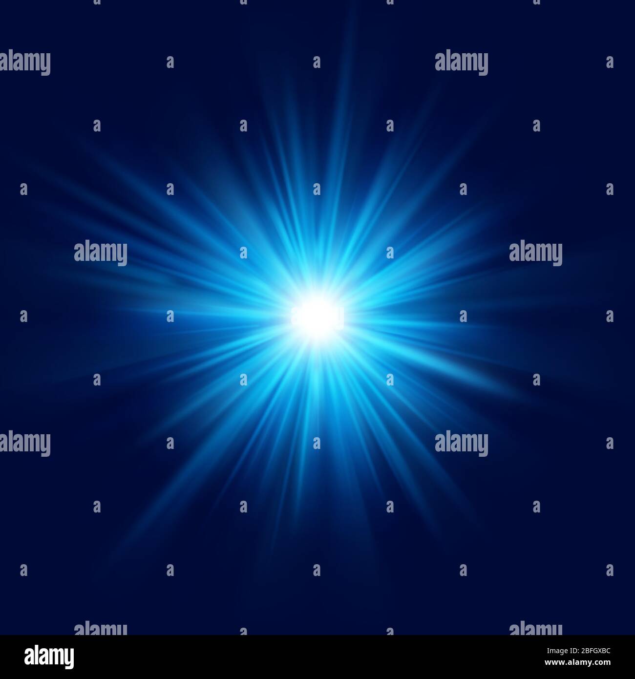 Deep blue glow star burst flare explosion transparent light effect. EPS ...