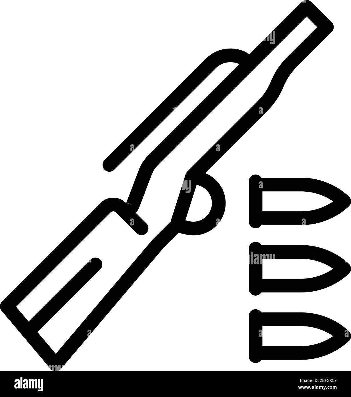 Weapon and bullets icon, outline style Stock Vector Image & Art - Alamy