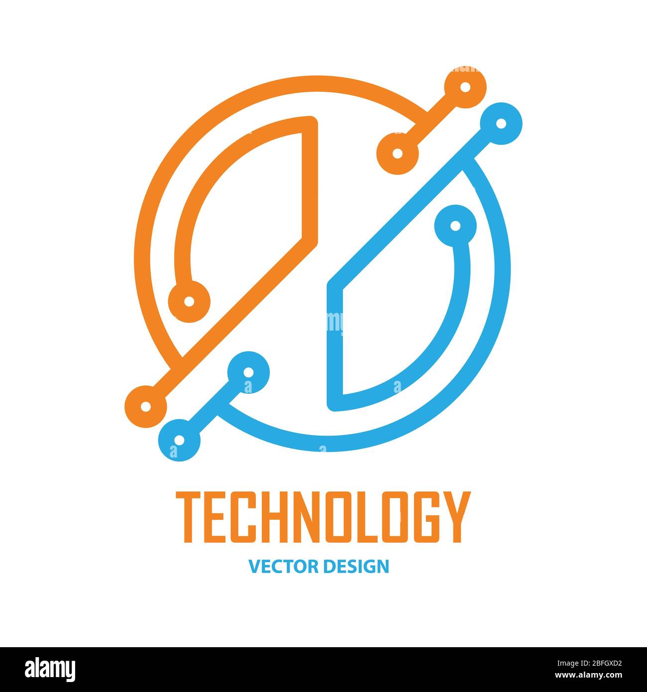 Vector logo. Template for the technology's corporate identity. Abstract ...