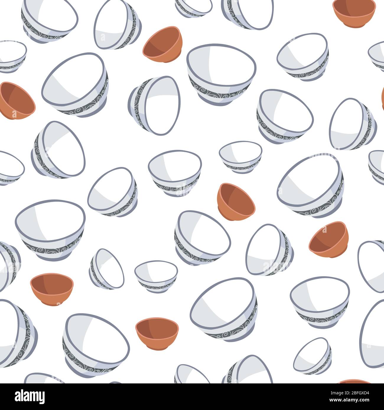 Ceramic tableware dish for meal seamless pattern vector Stock Vector Image & Art - Alamy