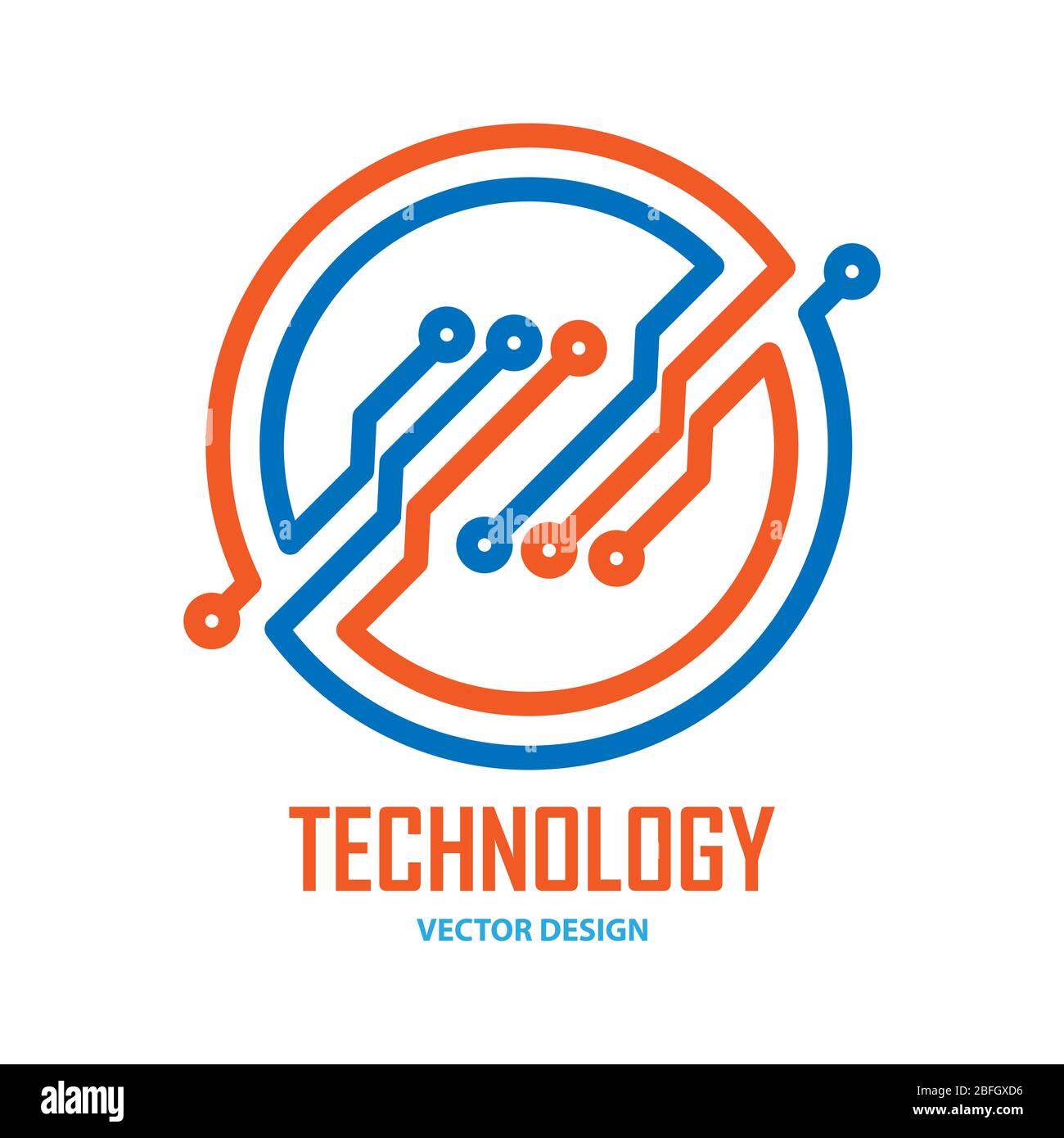 Vector logo. Template for the technology's corporate identity. Abstract ...