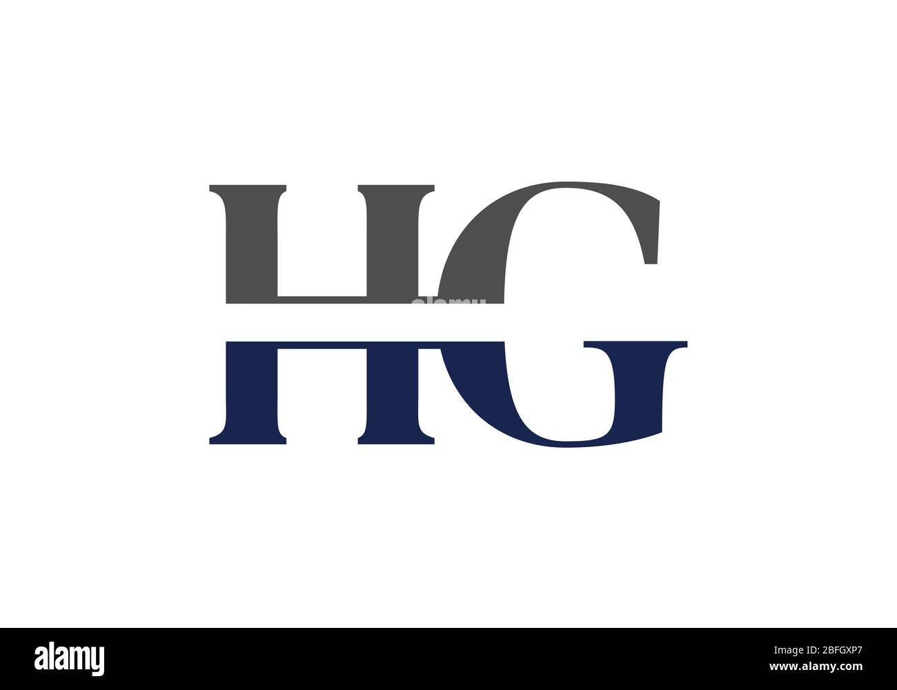 Initial Monogram Letter HG Logo Design Vector Template. HG Letter Logo ...