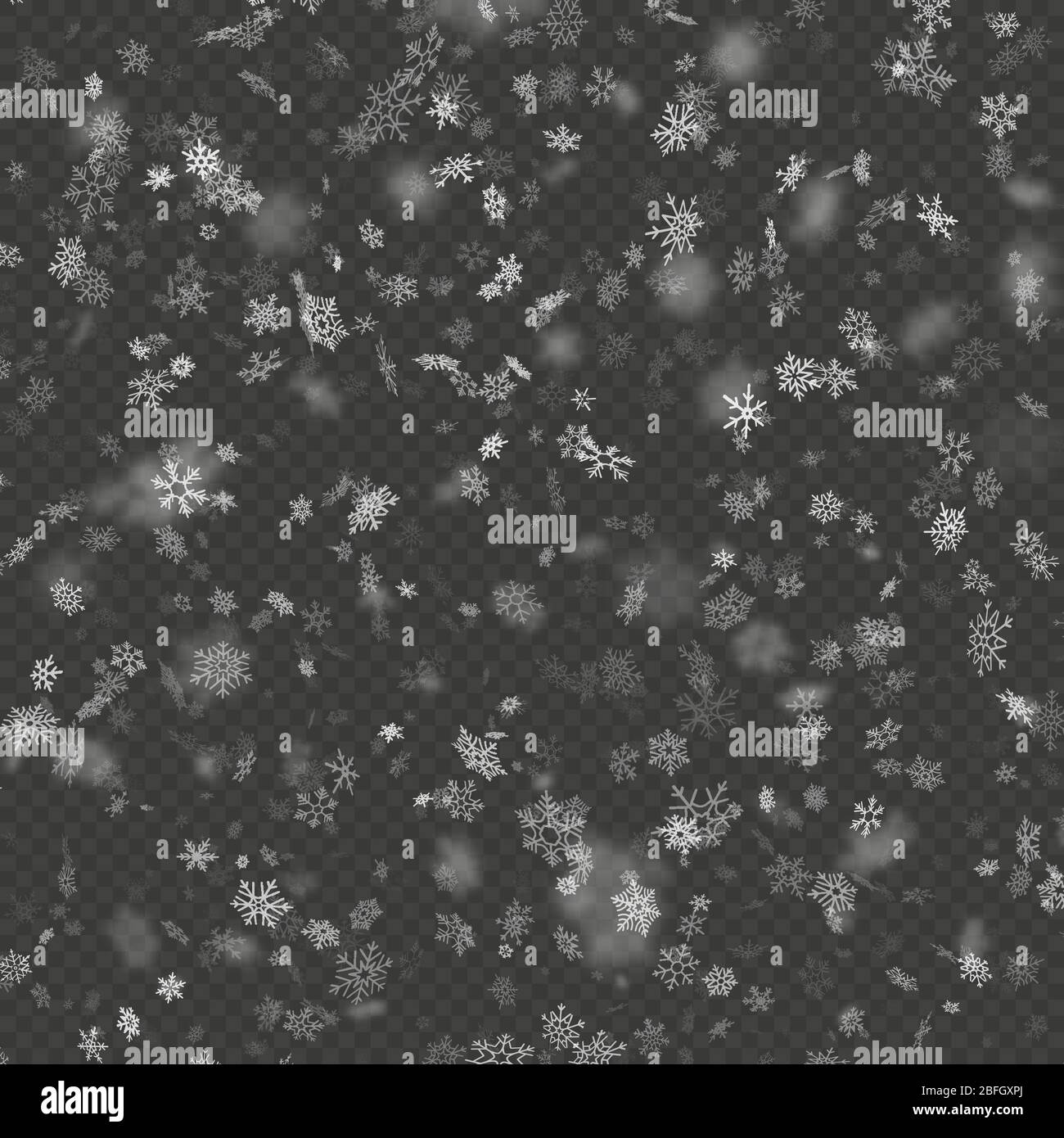 Realistic falling Christmas decoration snowflakes effect isolated on ...