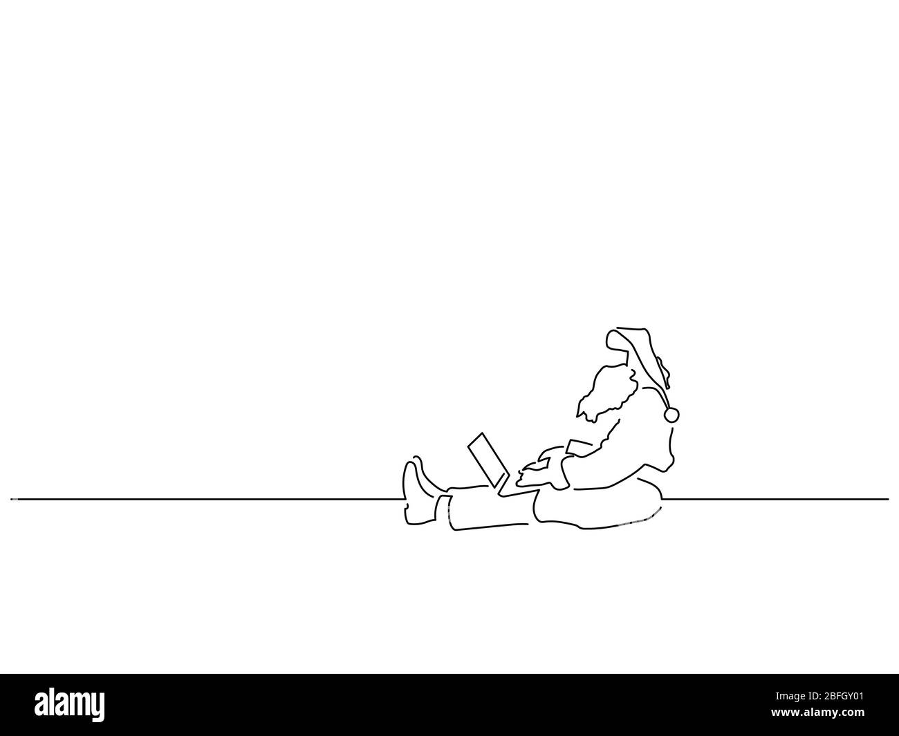 Christmas isolated line drawing, vector illustration design Stock ...