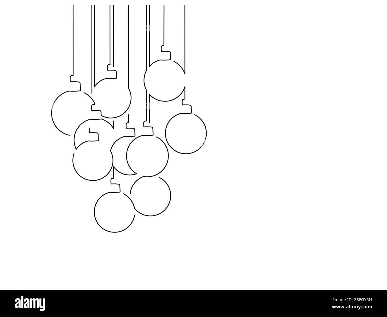 Christmas isolated line drawing, vector illustration design Stock ...