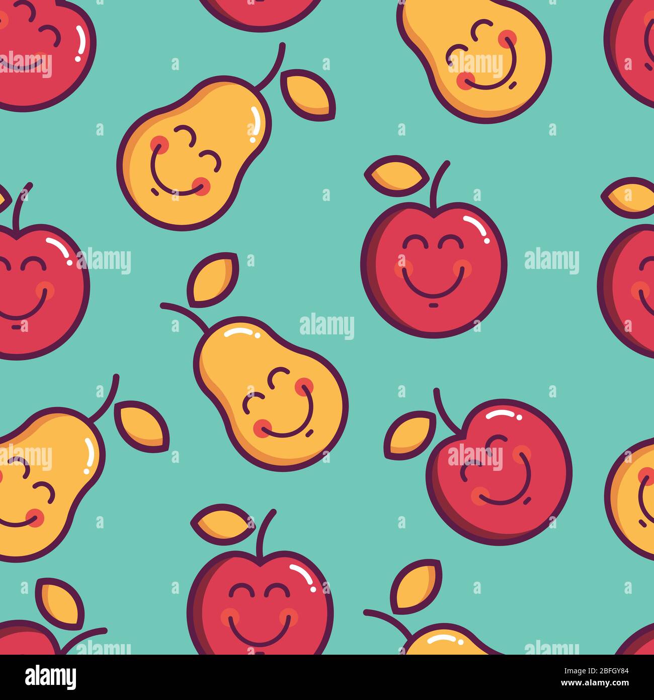 Kawaii apple fruit icon hi-res stock photography and images - Alamy