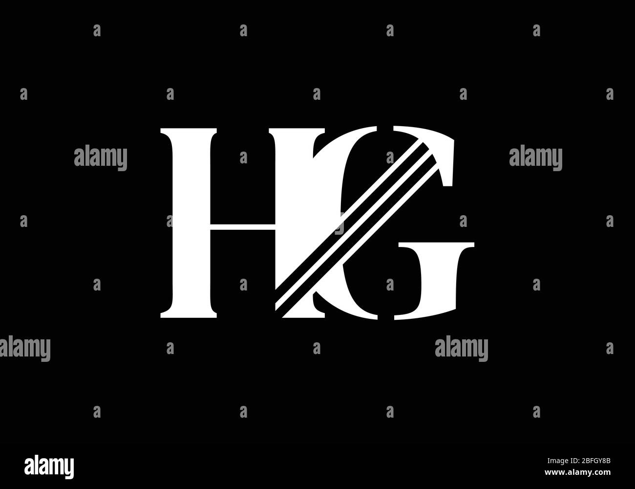Initial Monogram Letter HG Logo Design Vector Template. HG Letter Logo ...