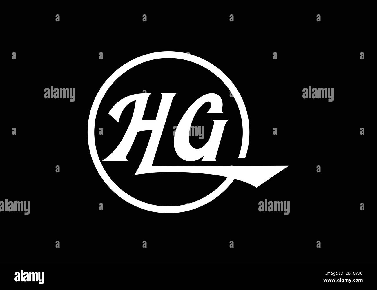 Initial Monogram Letter HG Logo Design Vector Template. HG Letter Logo ...