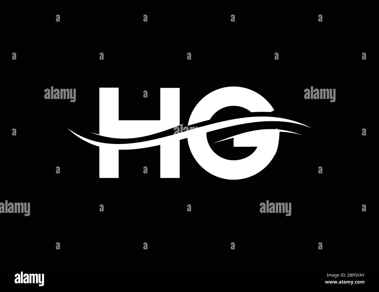 Initial Monogram Letter HG Logo Design Vector Template. HG Letter Logo ...