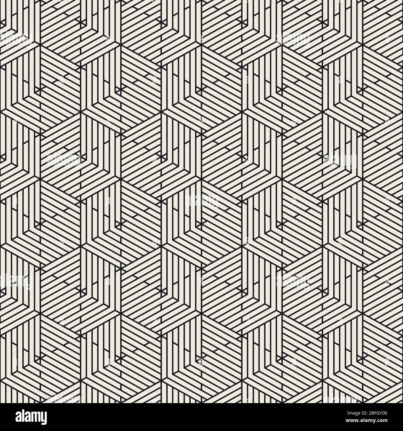 Abstract Geometric Pattern With Stripes Vector Seamless Thin Lines