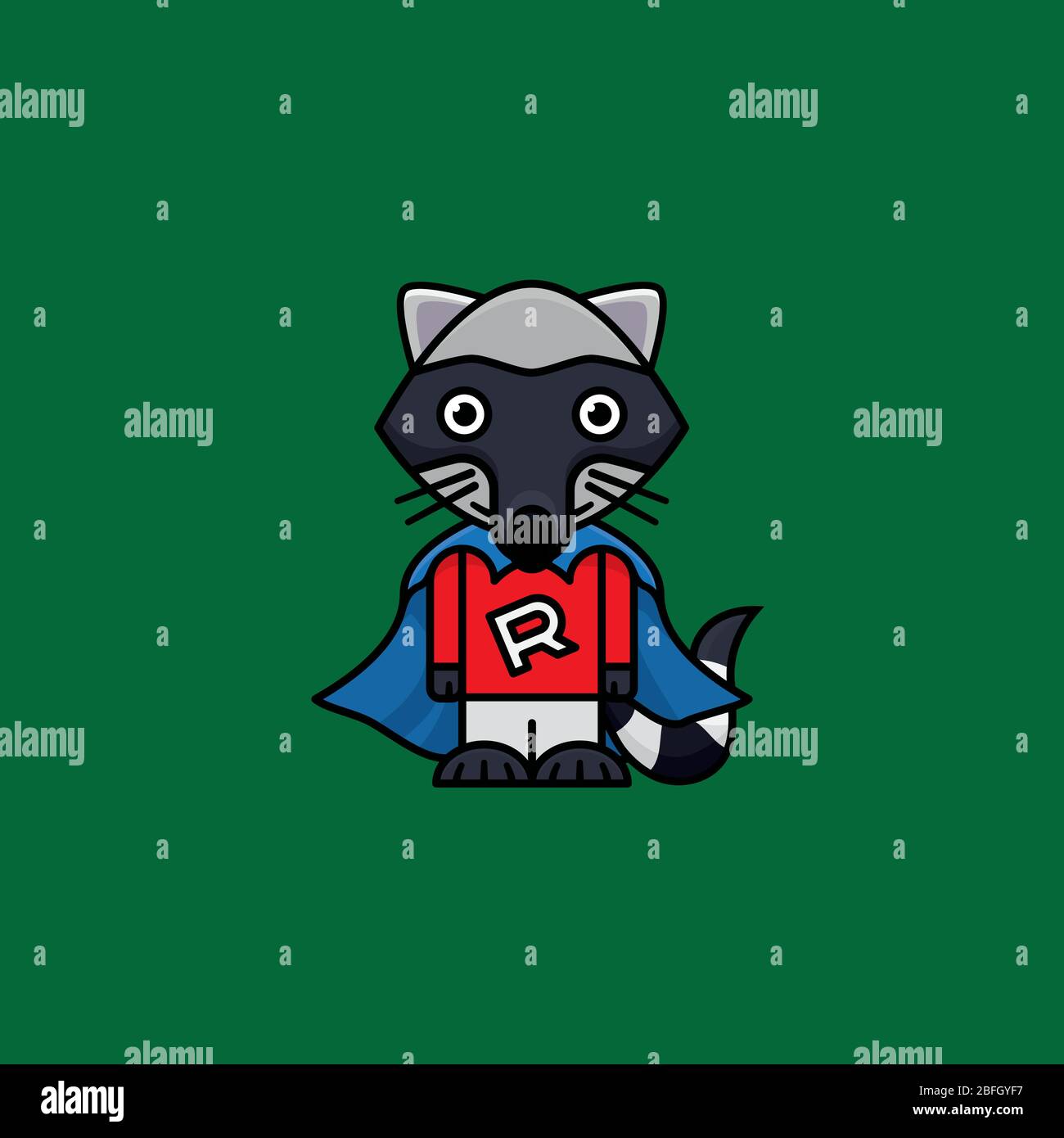 Raccoon with superhero costume vector illustration for Superhero Day on ...