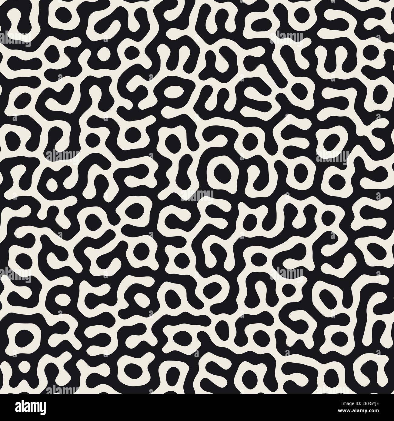 Vector seamless pattern. Monochrome organic shapes texture. Abstract ...