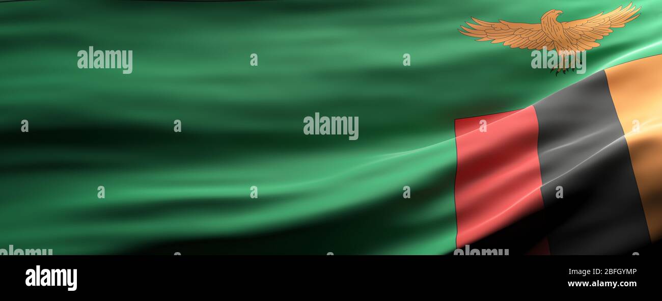 Zambia sign symbol, national flag waving texture background, language ...