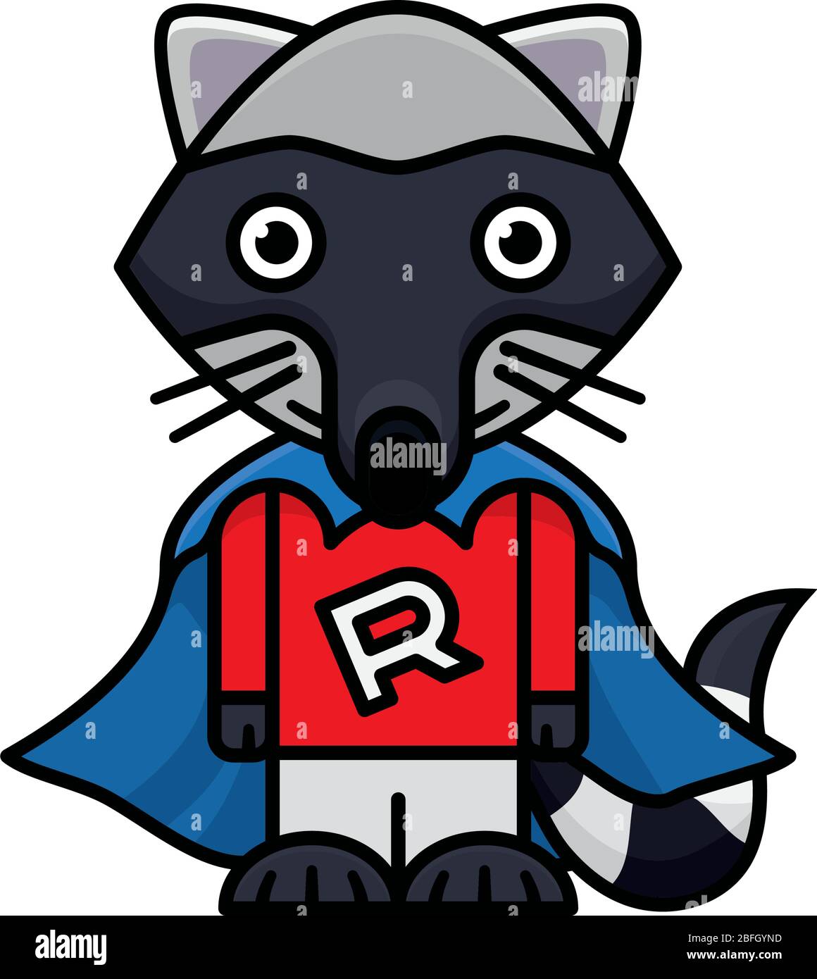 Raccoon with superhero costume isolated vector illustration for ...