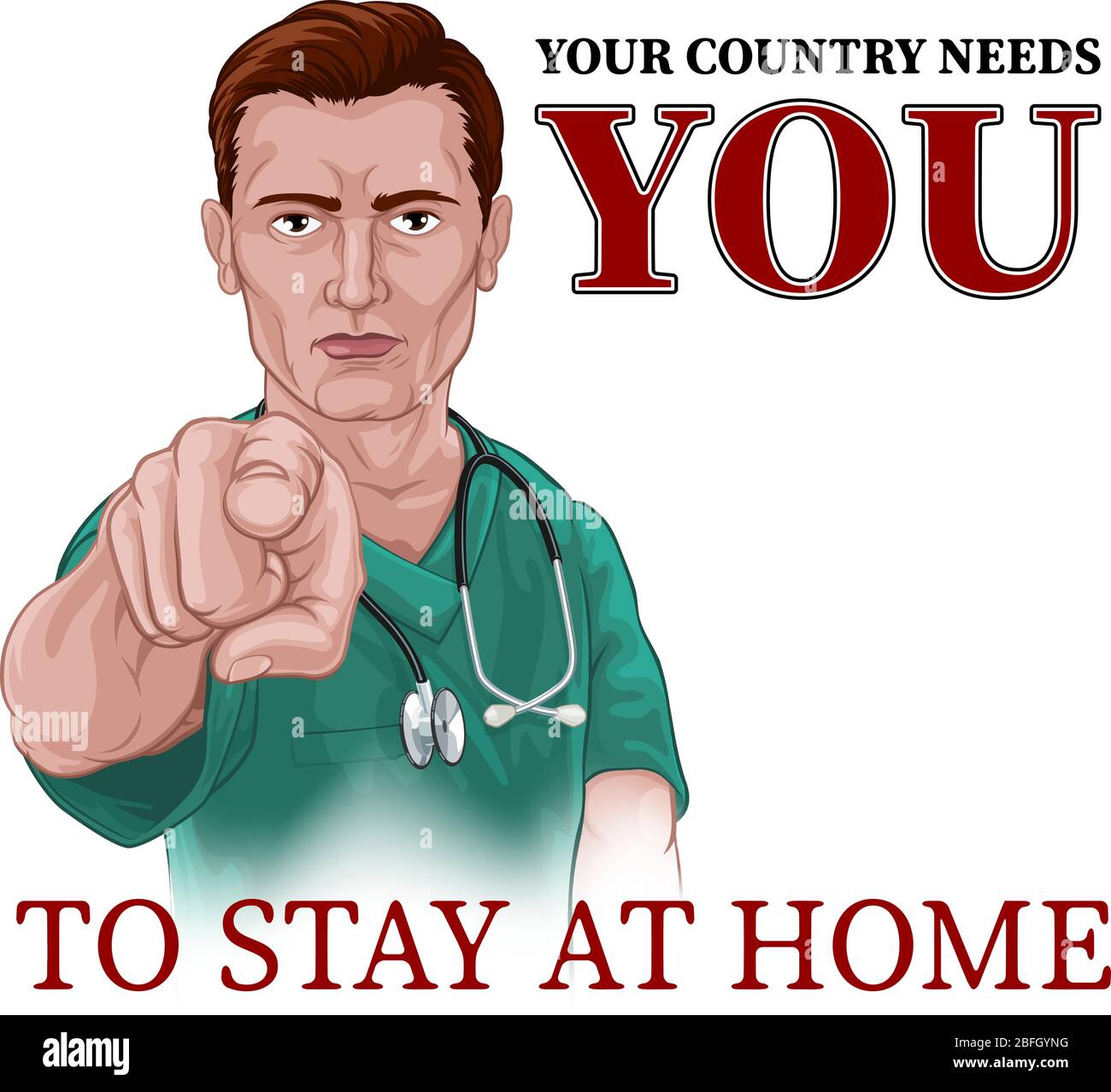 Nurse Doctor Pointing Your Country Needs You Stock Vector Image & Art ...