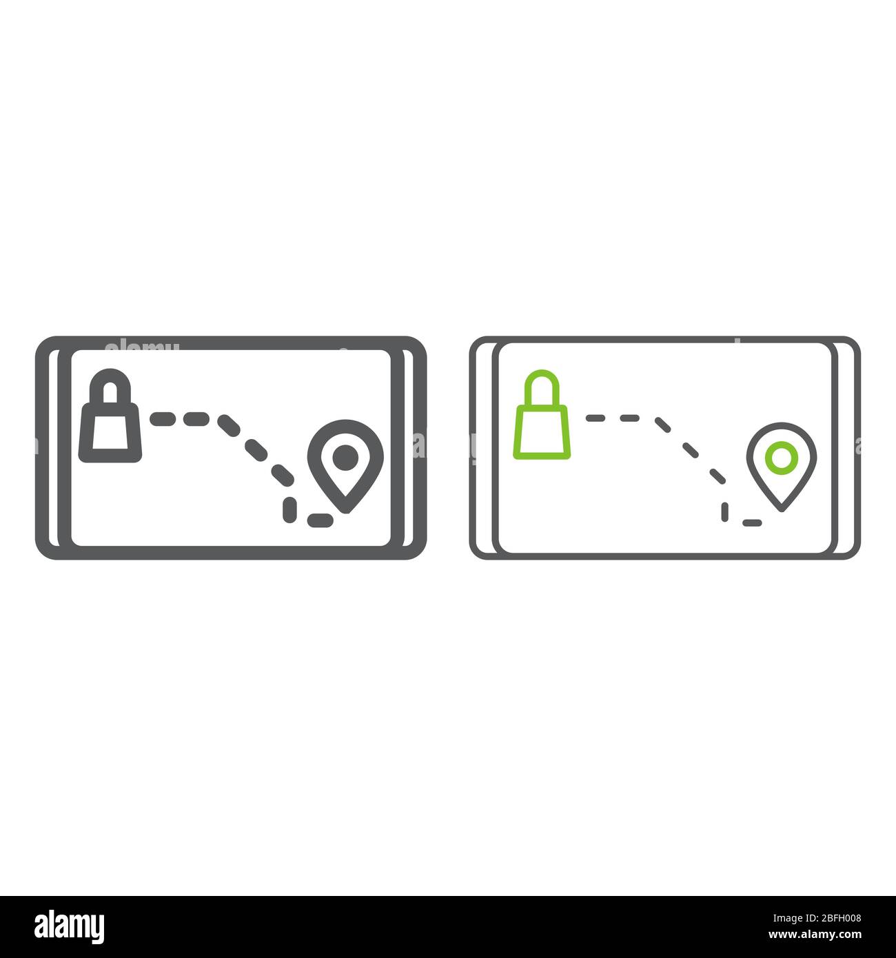 Food Delivery Tracking Status line and color icon, service and delivery ...