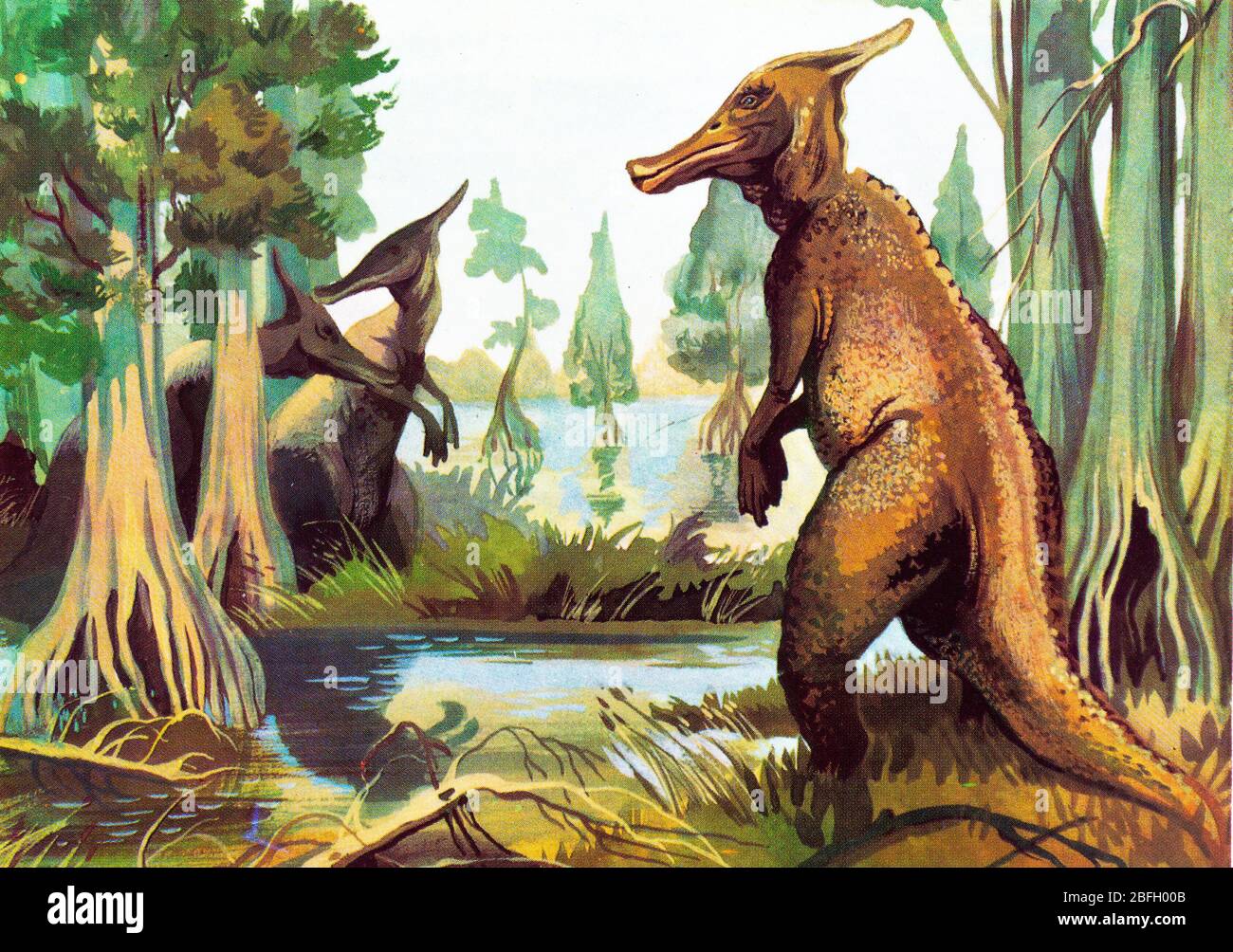 Saurolophus, ancient reptile, dinosaur, prehistoric animal Stock Photo ...