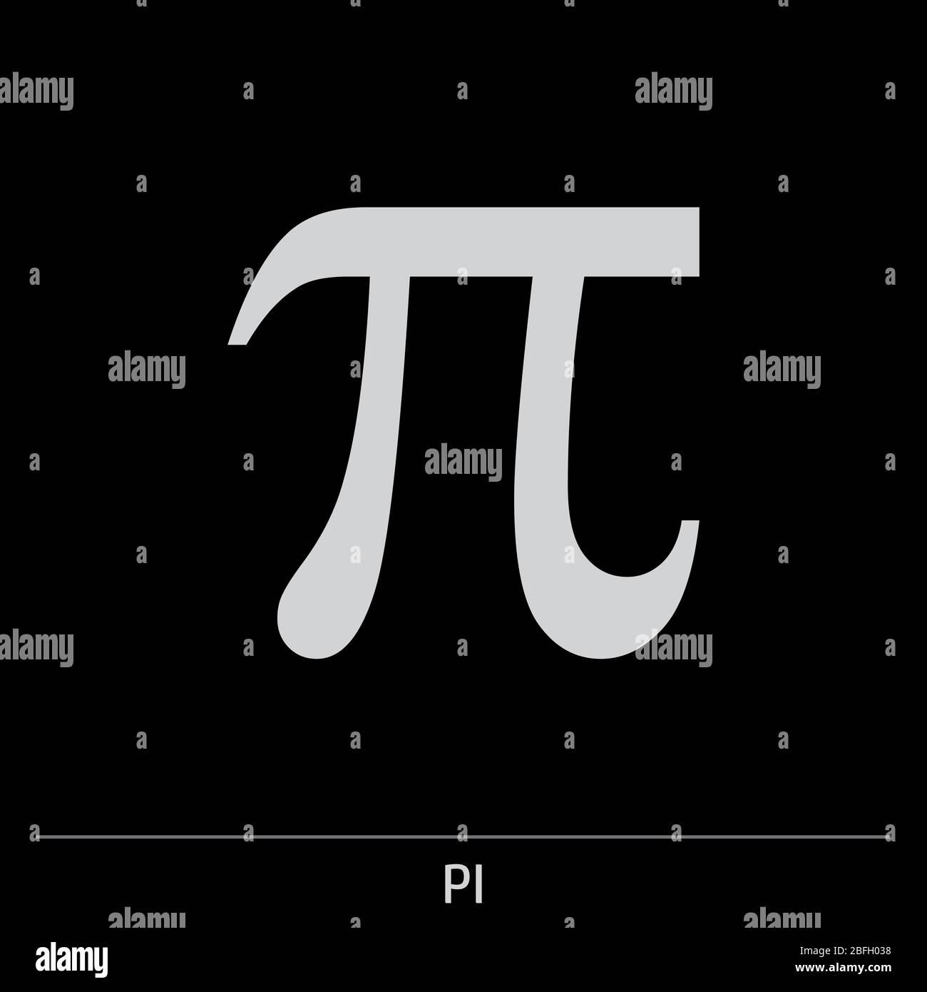 Lowercase Pi greek letter icon illustration on gray background with ...