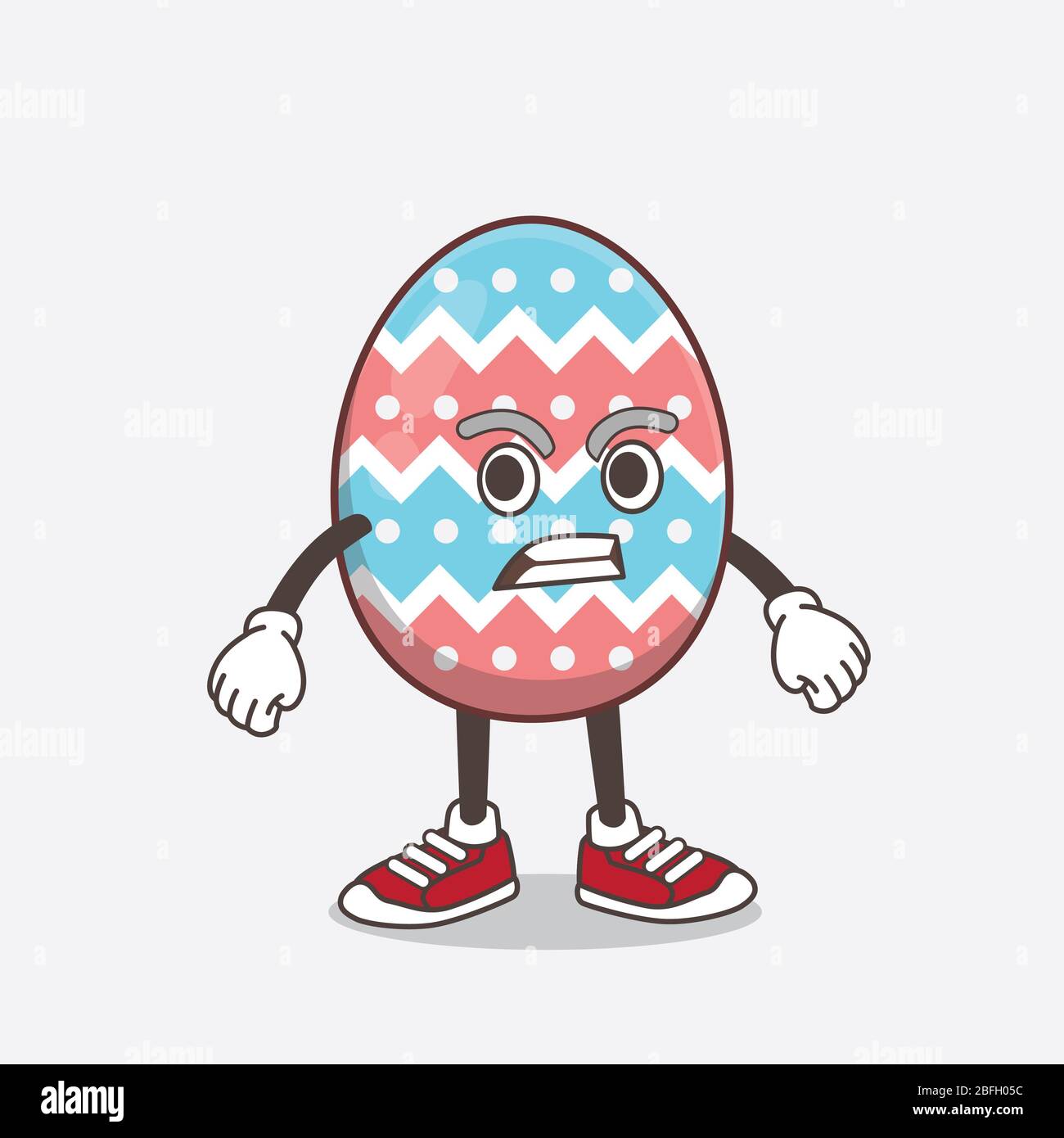 An illustration of Easter Egg cartoon mascot character with angry face ...