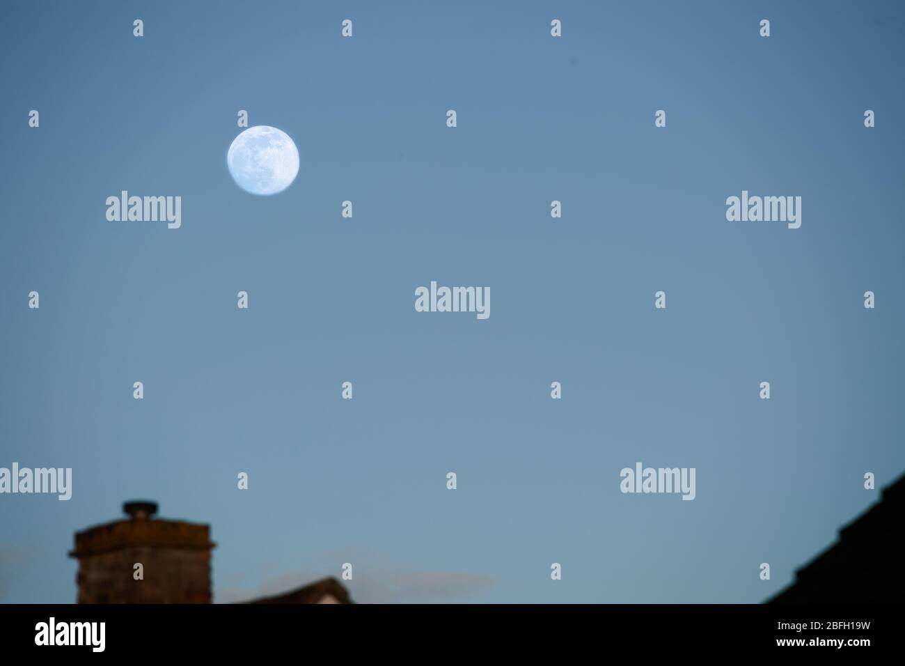 Full moon and clear evening sky Stock Photo - Alamy