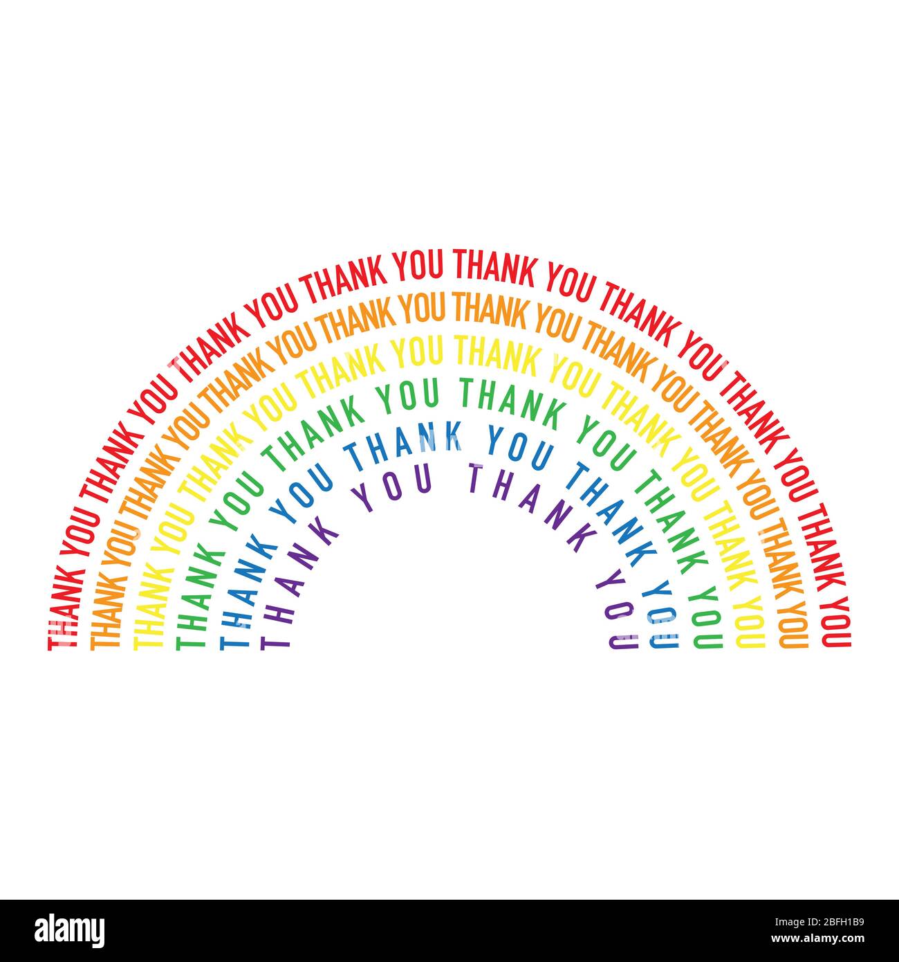 Colourful rainbow made from thank you message Stock Vector Image & Art ...