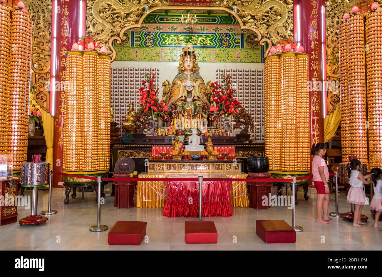 Chinese sea goddess Mazu in the prayer hall Thean Hou Temple. Kuala ...