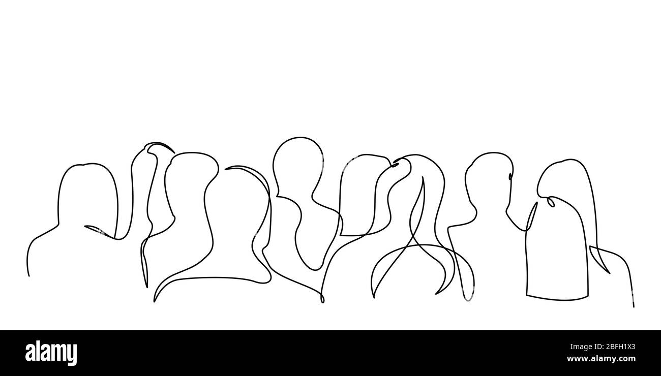 Crowd line drawing sketch doodle hi-res stock photography and images ...