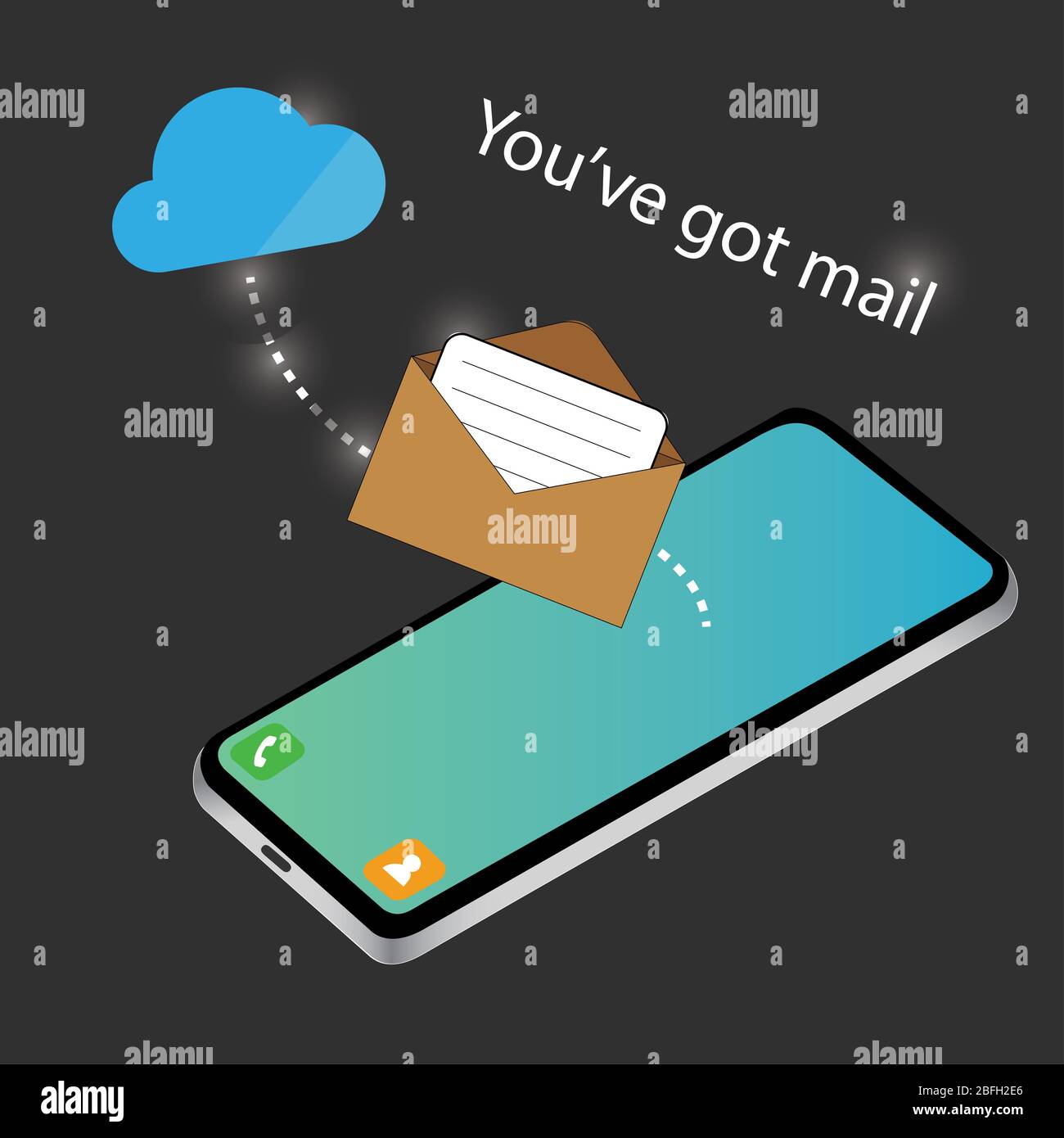 Electronic E-mail for communication icon graphic design in cloud ...