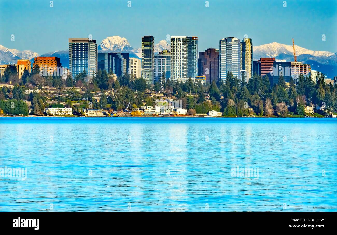 High Rise Buildings Houses Residential Neighborhoods Lake Washington ...