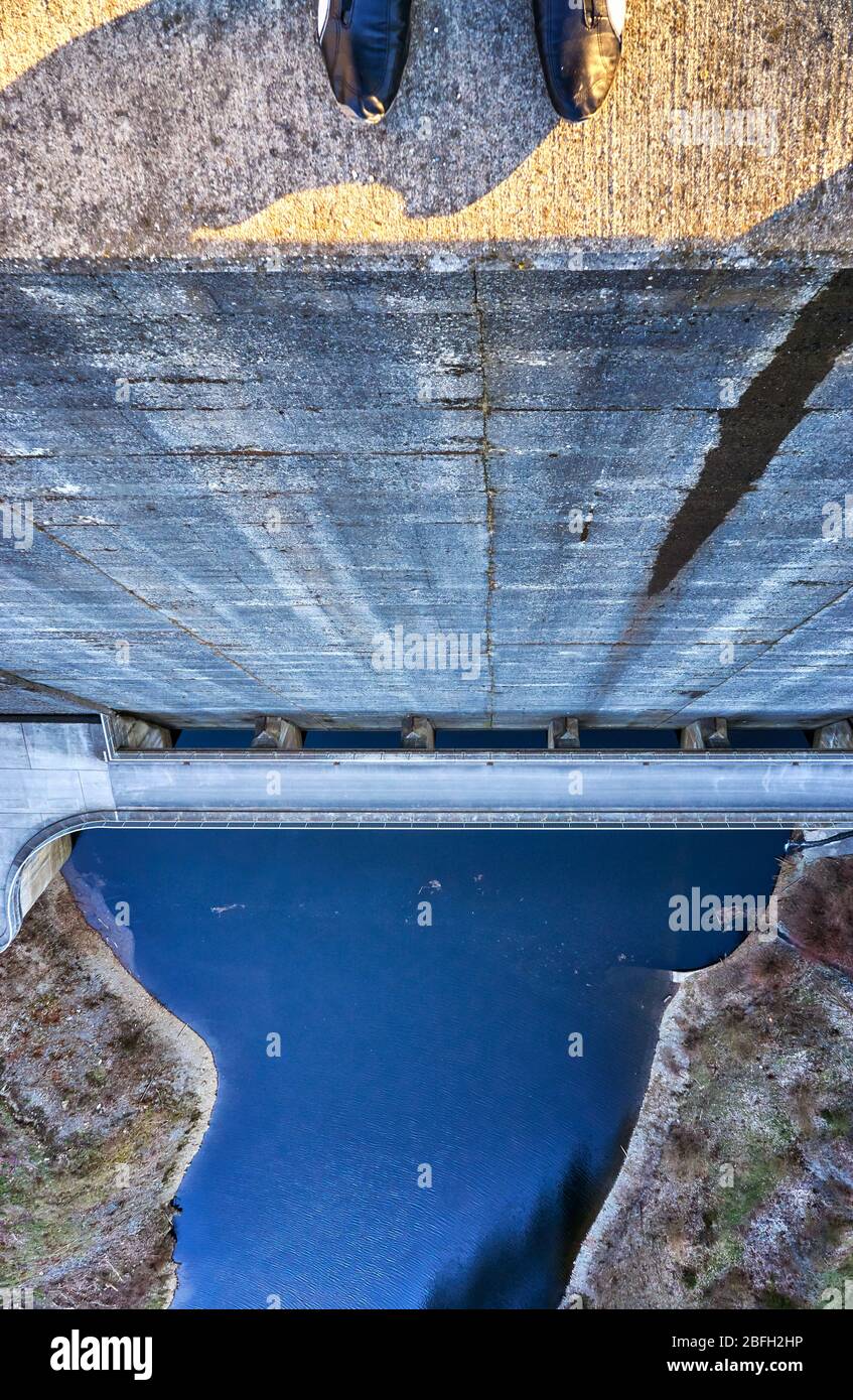 Stand on the Rappbode Dam. Rappbode-Talsperre in Elbingerode. Germany ...