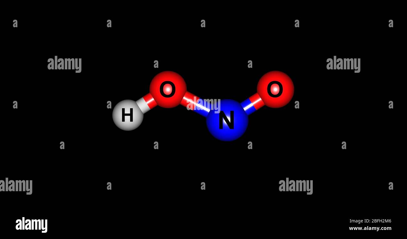 Nitrous acid or HNO2 is a weak and monobasic acid known only in ...