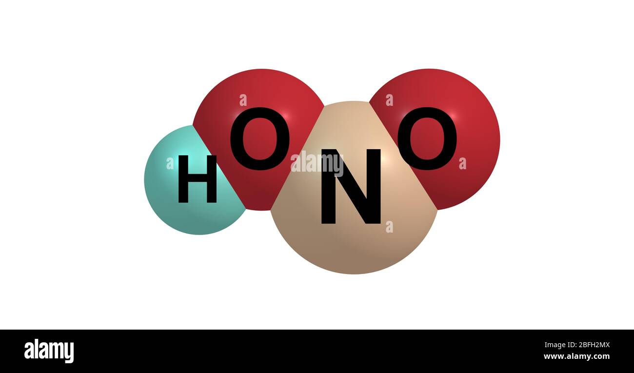 Nitrous acid hno2 molecule Cut Out Stock Images & Pictures - Alamy