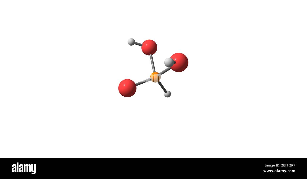 3D illustration of Phosphorous acid. It is the compound described by ...