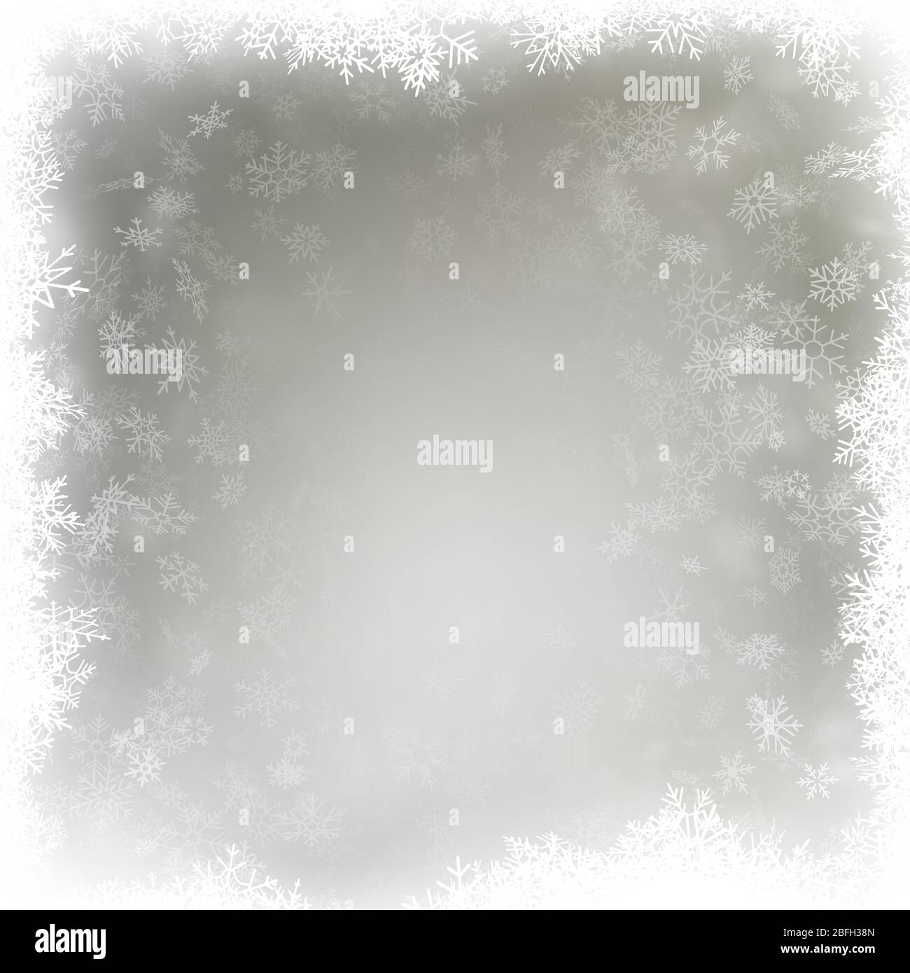 Snow falling on background gray Cut Out Stock Images & Pictures - Alamy