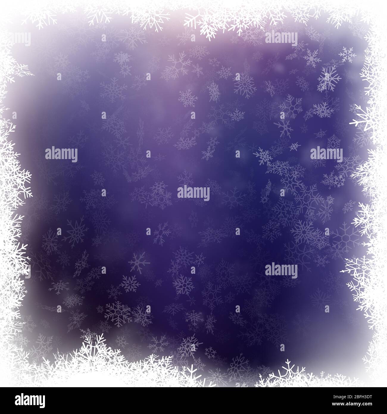 Snowflake flying, card or banner with snow elements, flakes confetti ...