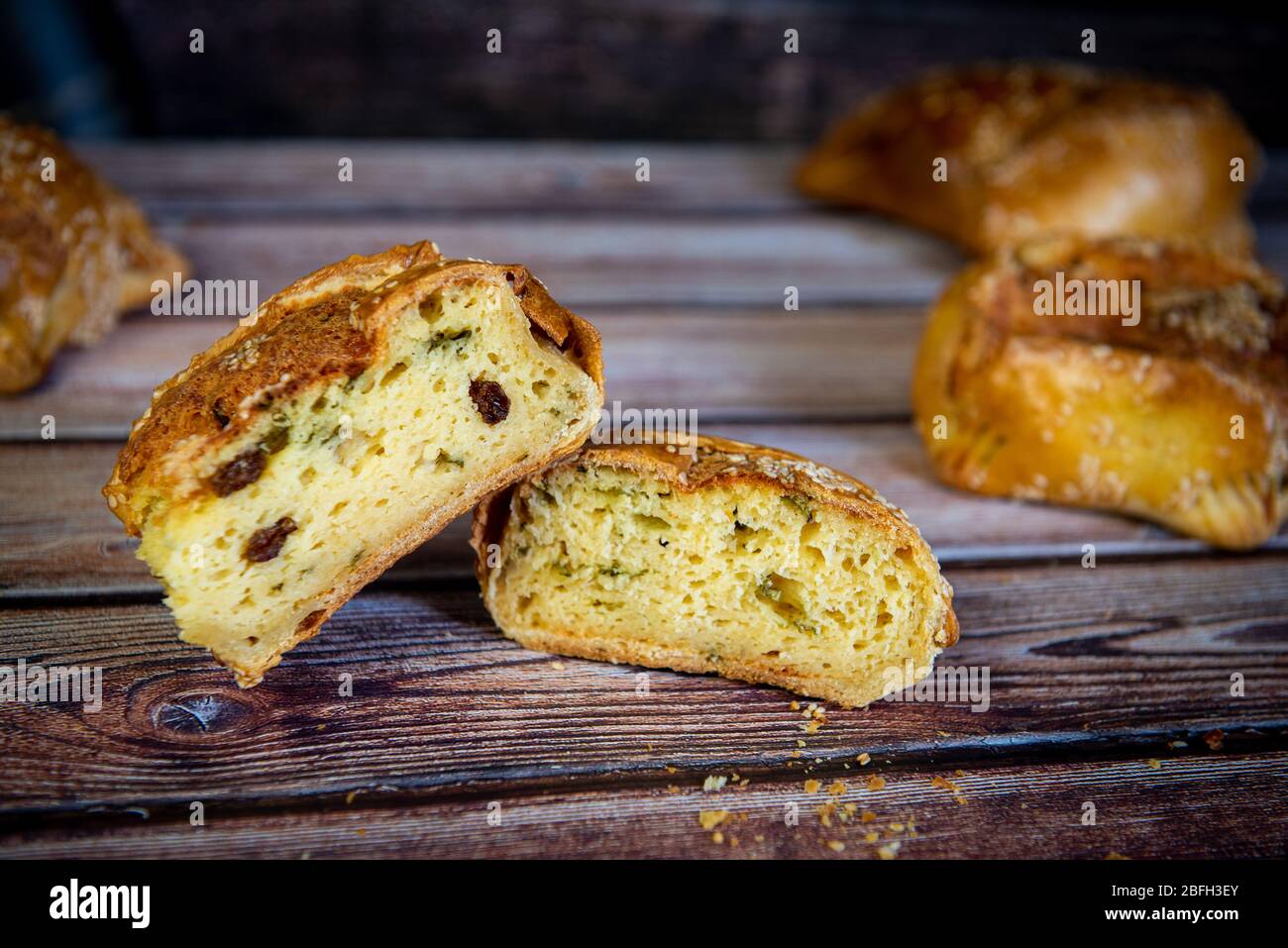 Traditional cypriot easter cheese filled bread hi-res stock photography ...