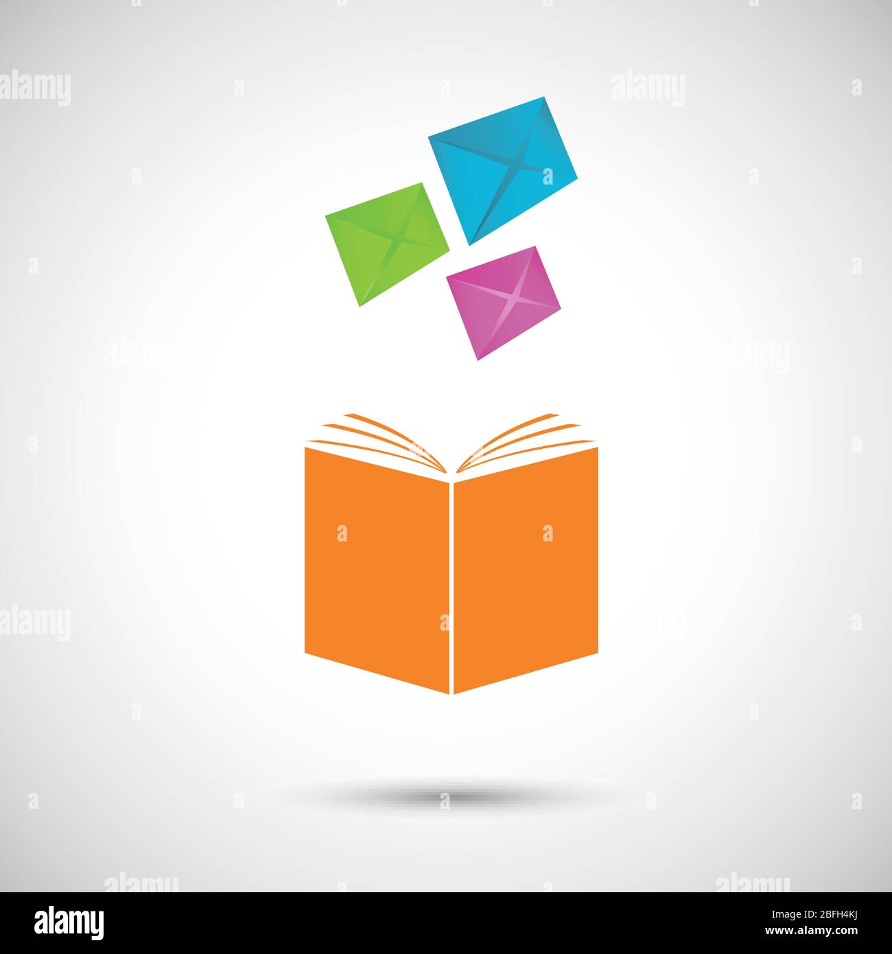 Vector orange book with colored sweets white background Stock Vector ...