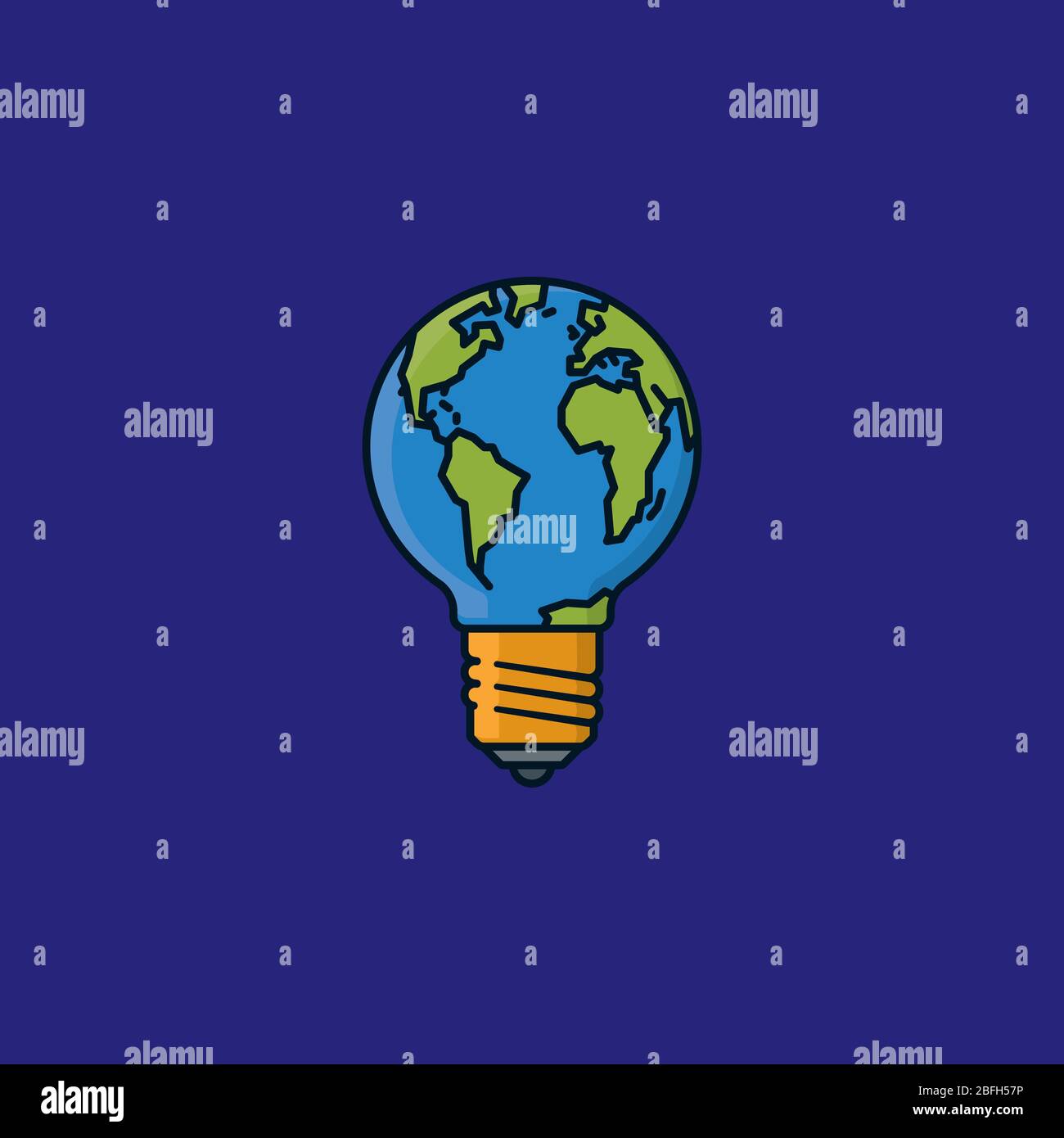 Earth in a lightbulb vector illustration for Earth Day on April 22nd ...