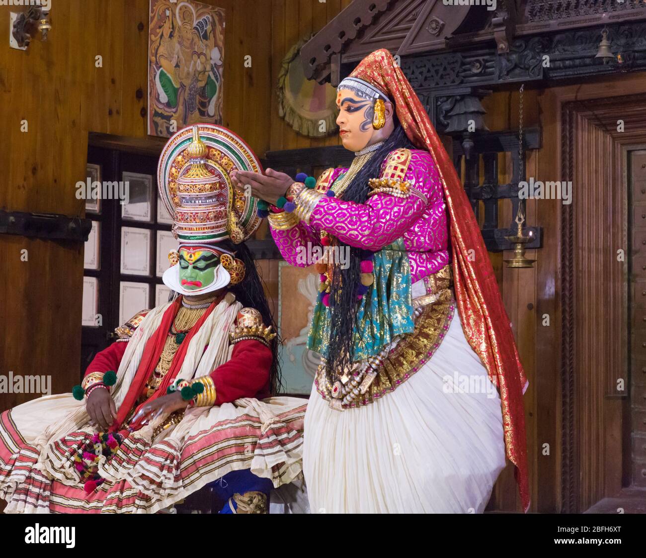 Kochi, Kerala - January 3, 2019: Kathakali performace in fort kochi ...
