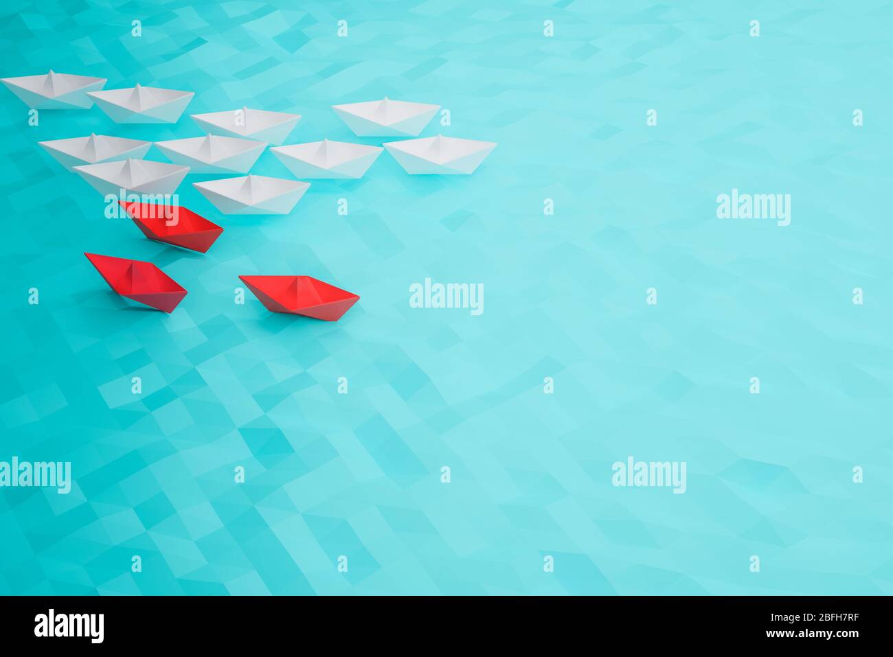 leader ship concept, red boat win and success, business success concept ...